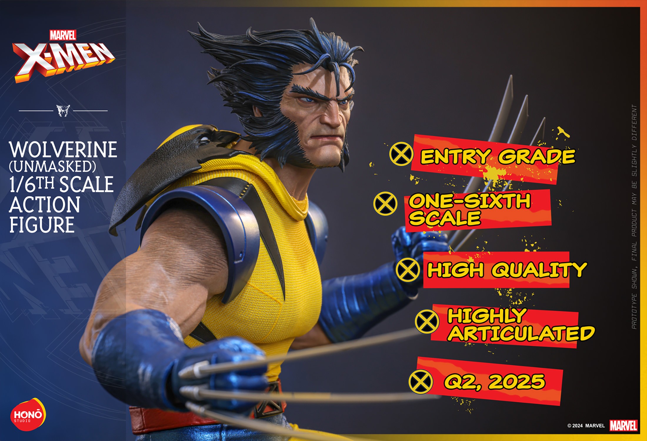 Wolverine (Unmasked) Sixth Scale Figure by HONŌ Studio | Sideshow ...