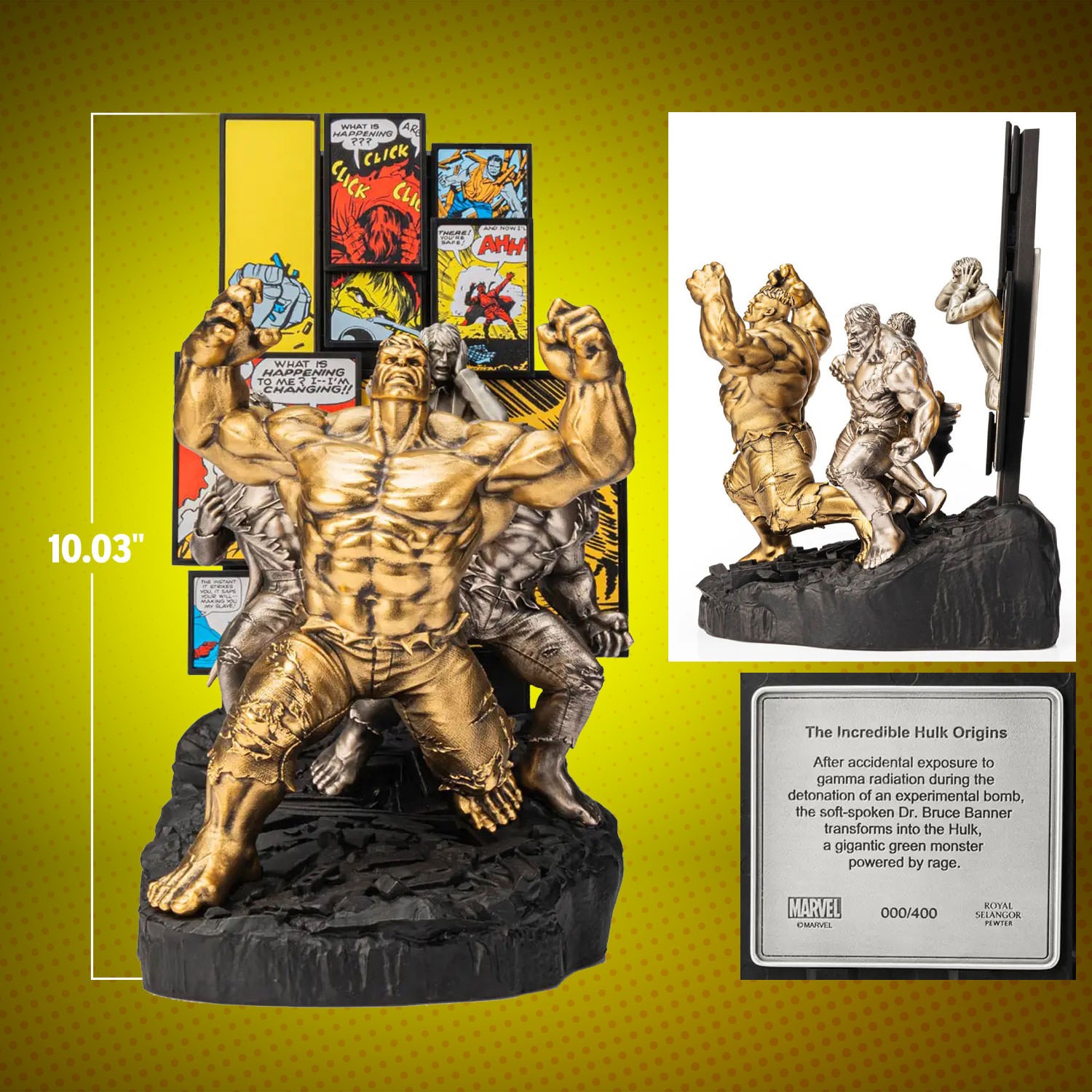 Hulk Origins (Gilt) Pewter Collectible by Royal Selangor | Sideshow ...