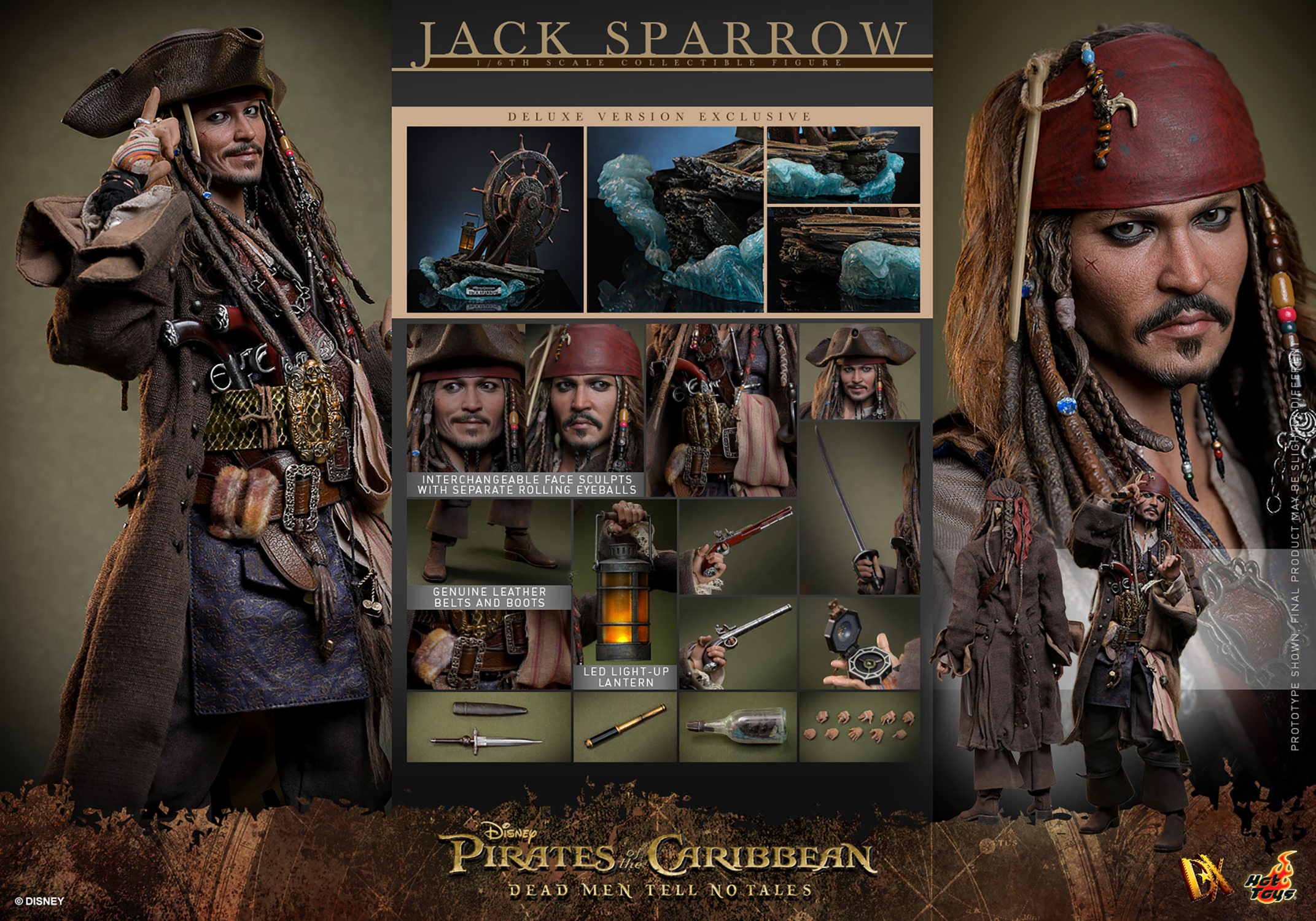 Jack Sparrow (Deluxe Version) Sixth Scale Figure by Hot Toys | Sideshow ...