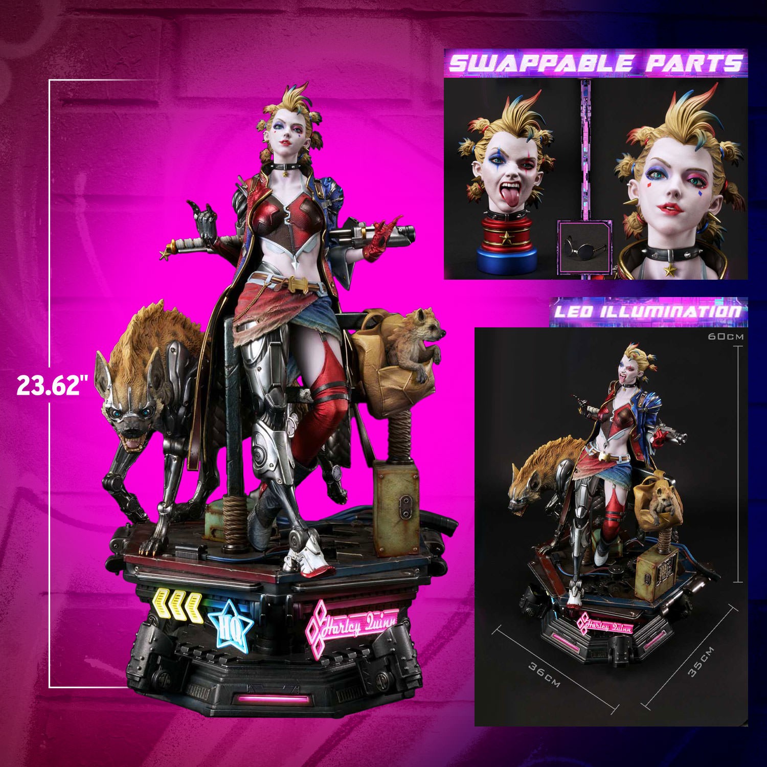 Cyberpunk Harley Quinn (Deluxe Bonus Version) Quarter Scale Statue by ...