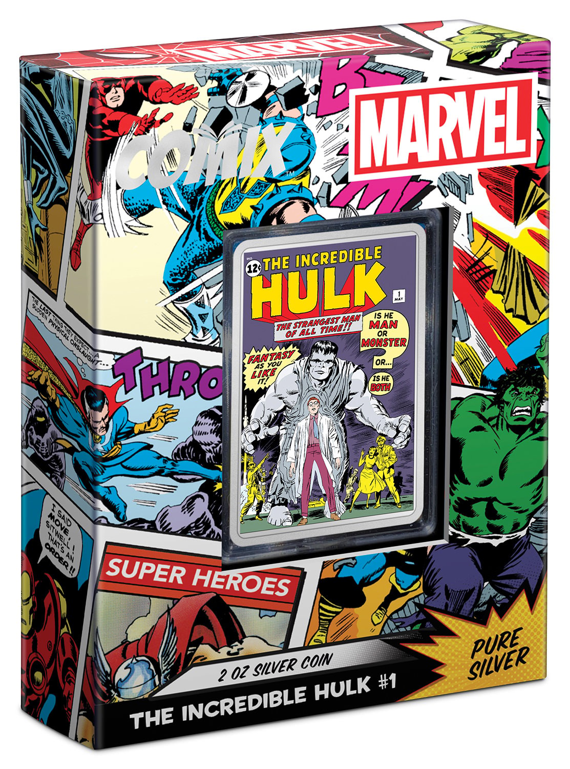 The Incredible Hulk #1 2oz Silver Coin Silver Collectible by New ...