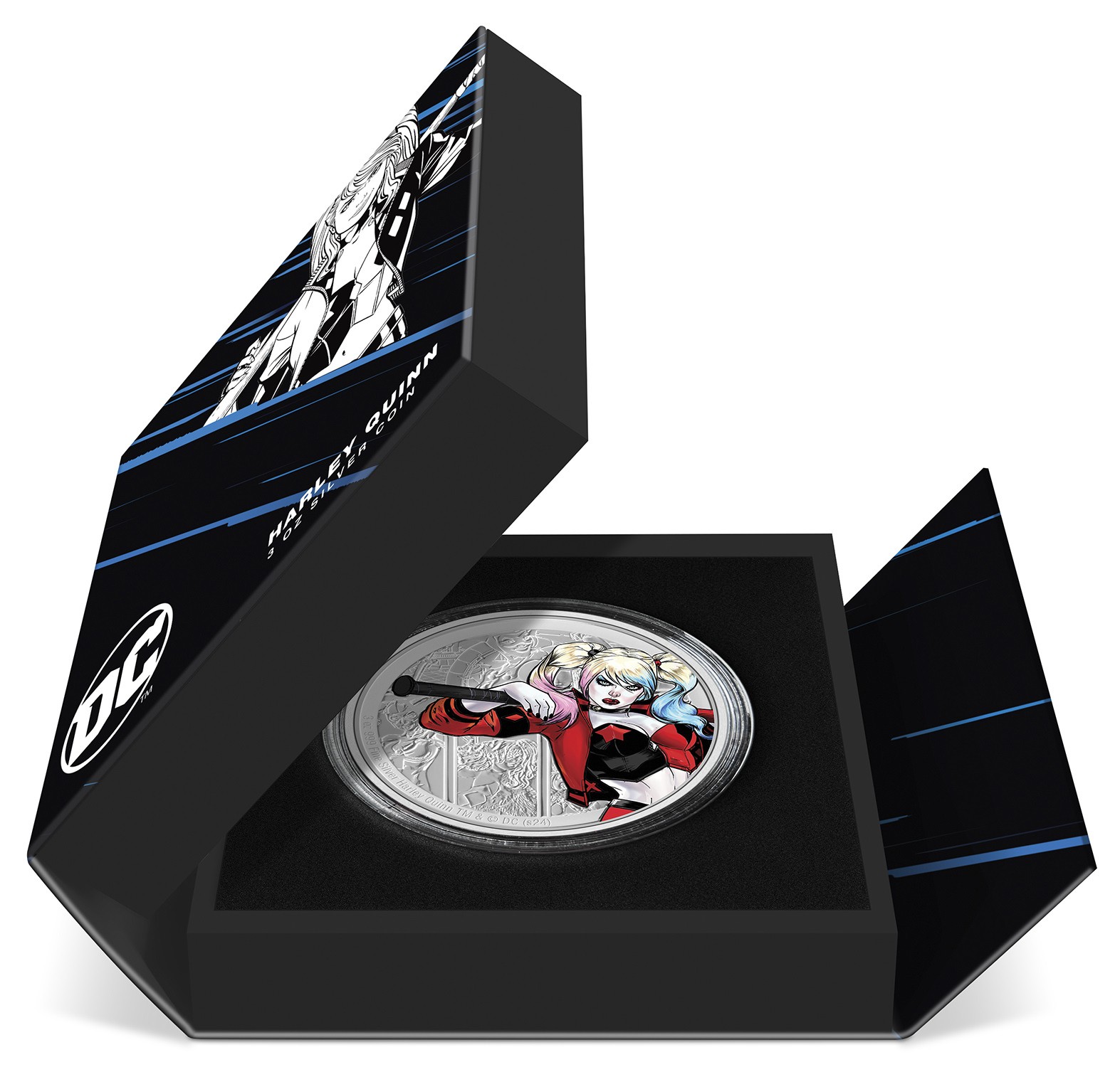 The Harley Quinn 3oz Silver Coin Silver Collectible by New Zealand Mint ...