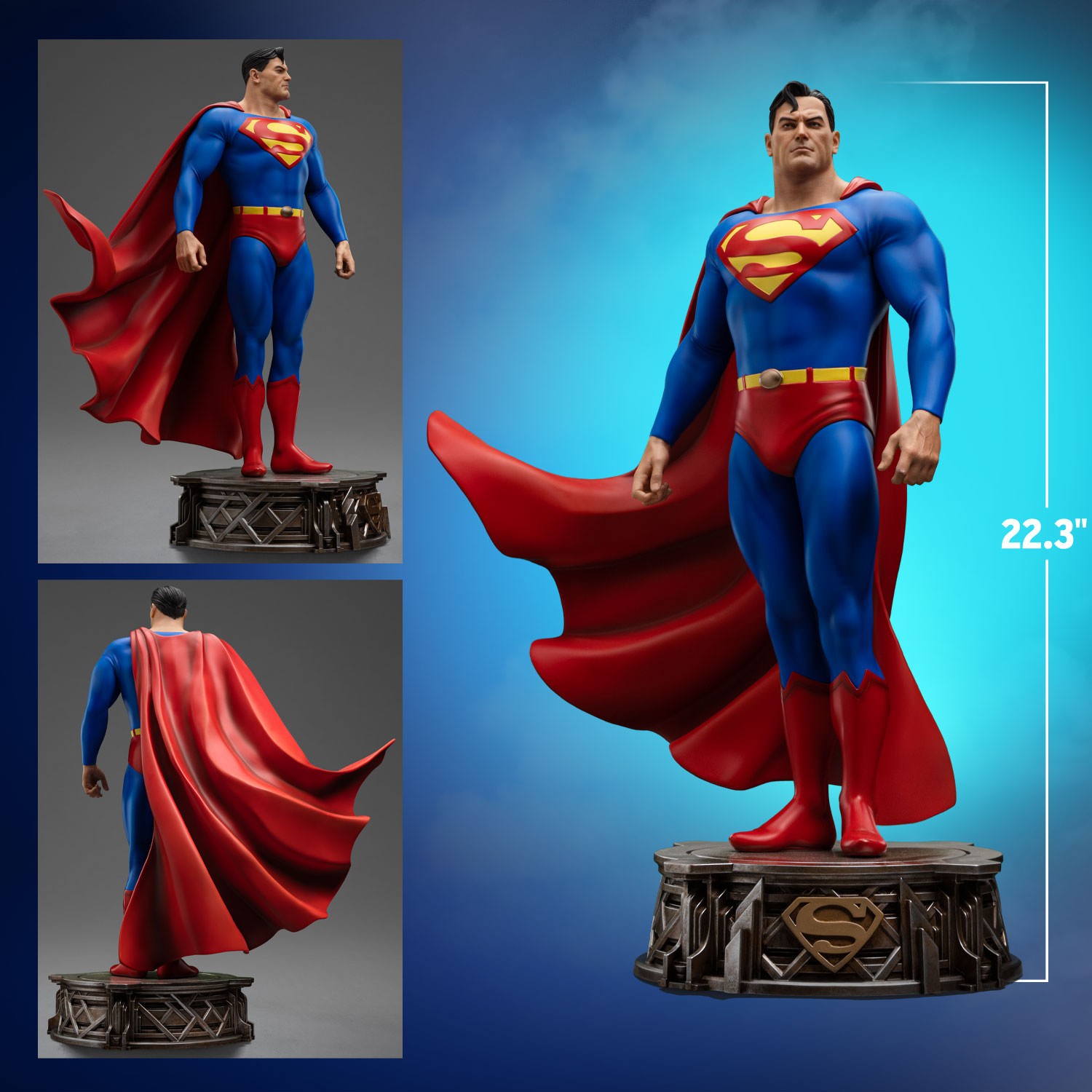 Superman DC Trinity Legacy Replica Quarter Scale Statue by Iron Studios ...