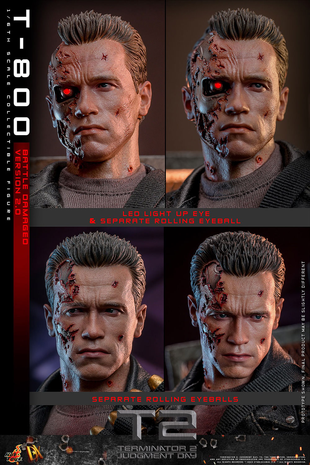T-800 (Battle Damaged Version 2.0) Sixth Scale Figure by Hot Toys ...