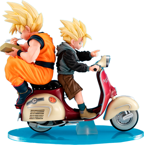 Super Saiyan Son Goku & Super Saiyan Son Gohan on Motorbike Collectible ...