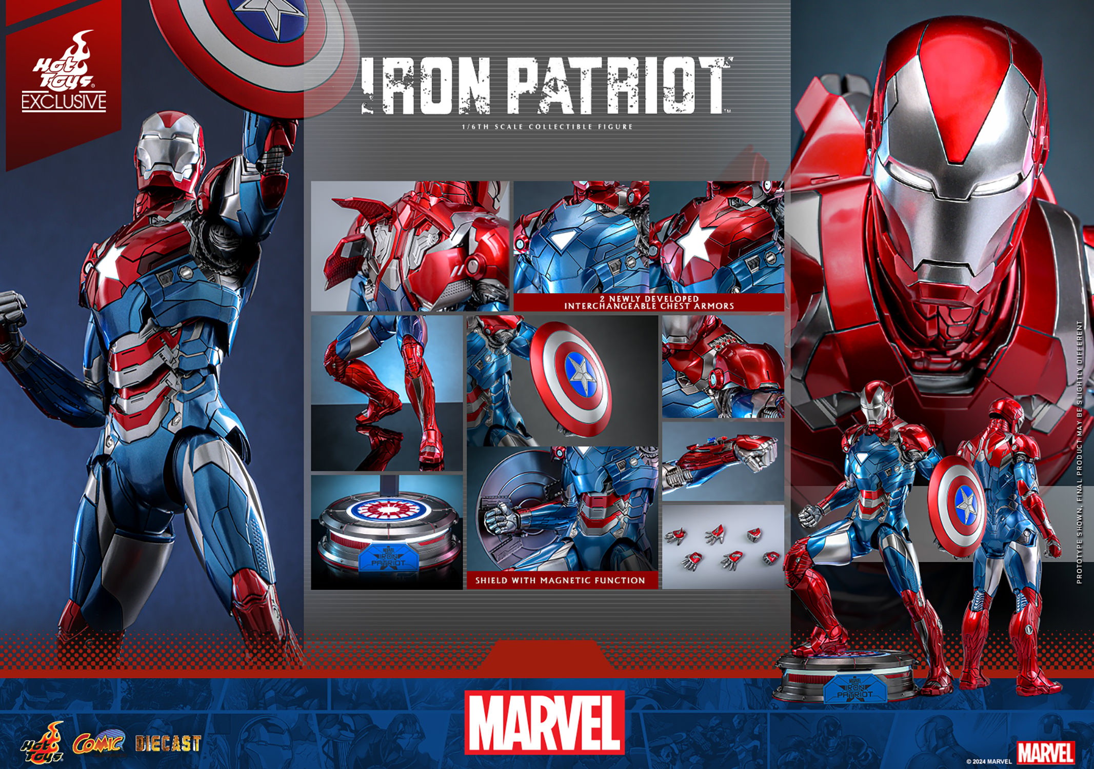 Iron Patriot Sixth Scale Figure by Hot Toys | Sideshow Collectibles