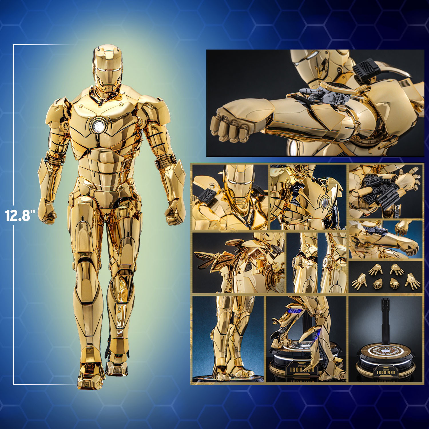 Iron Man Mark III (Golden Color Version) Sixth Scale Figure by Hot Toys ...