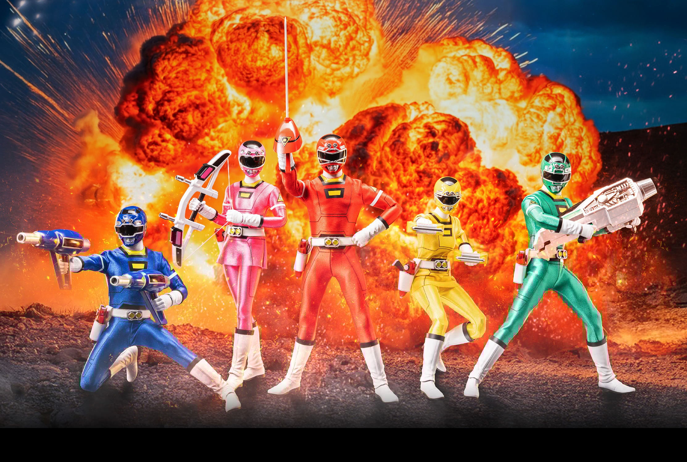 Turbo Power Rangers Pack Sixth Scale Figure Set by Threezero | Sideshow ...