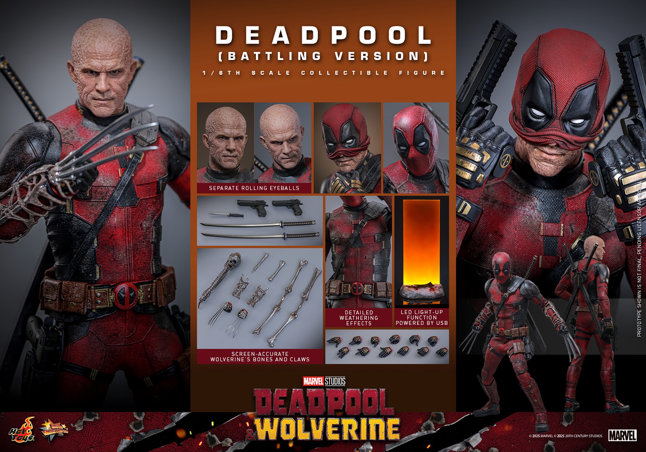 Deadpool (Battling Version) Sixth Scale Figure by Hot Toys | Sideshow ...