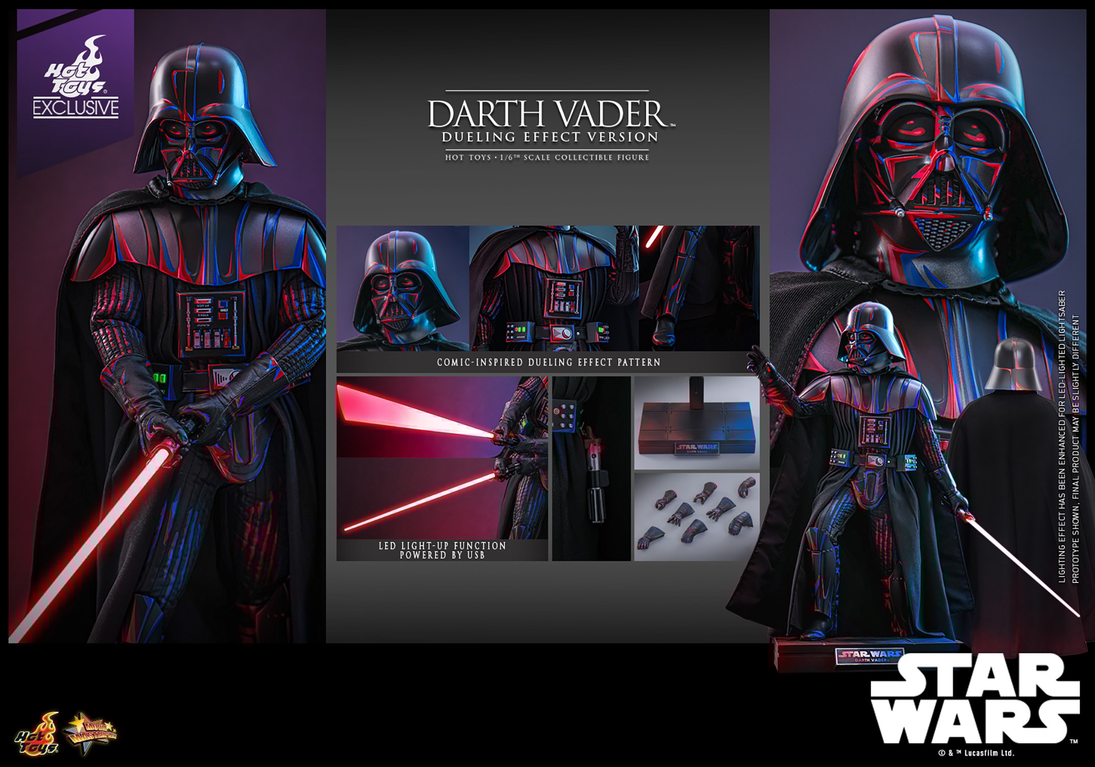 Darth Vader™ (Dueling Effect Version) Sixth Scale Figure by Hot Toys ...