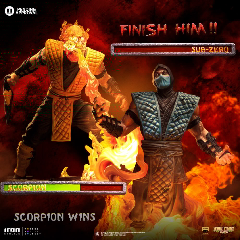 Fatality Scorpion vs Sub-Zero Deluxe 1:10 Art Scale Statue by Iron ...