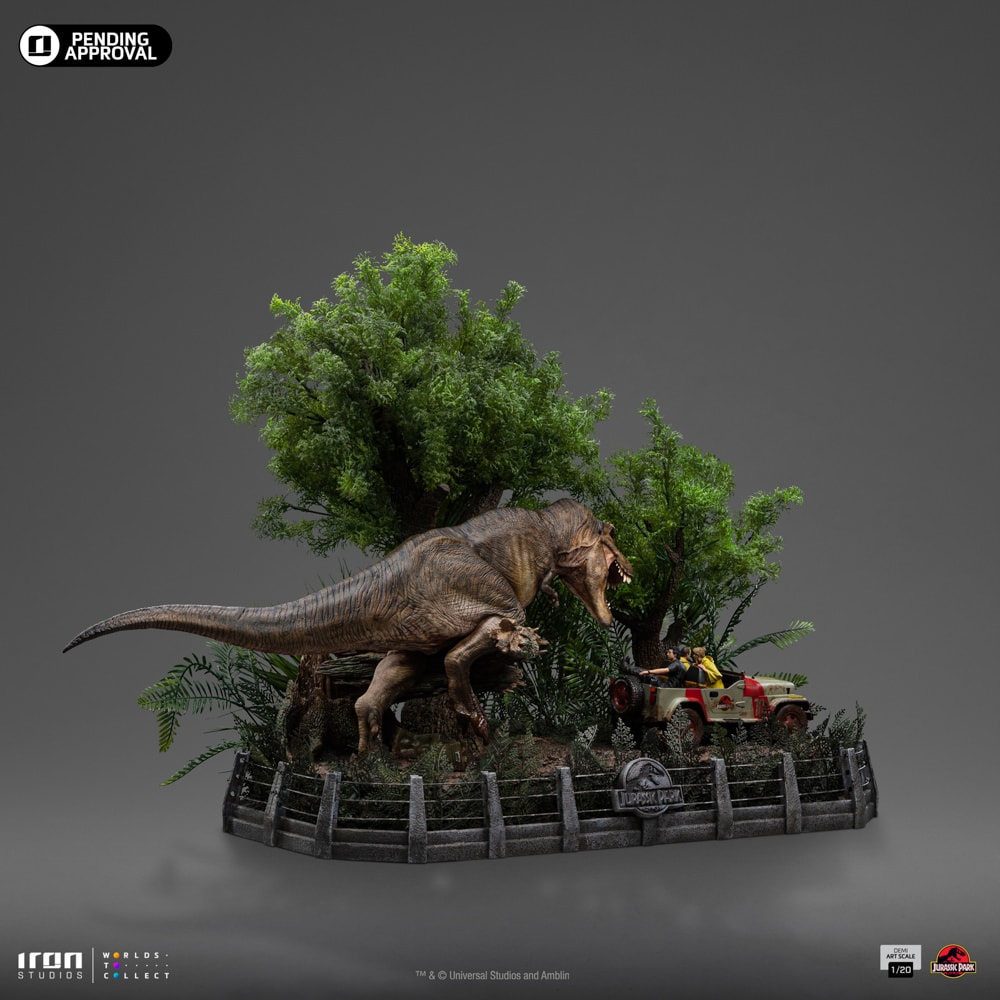 T-Rex Chase Demi Art Scale Statue by Iron Studios | Sideshow Collectibles
