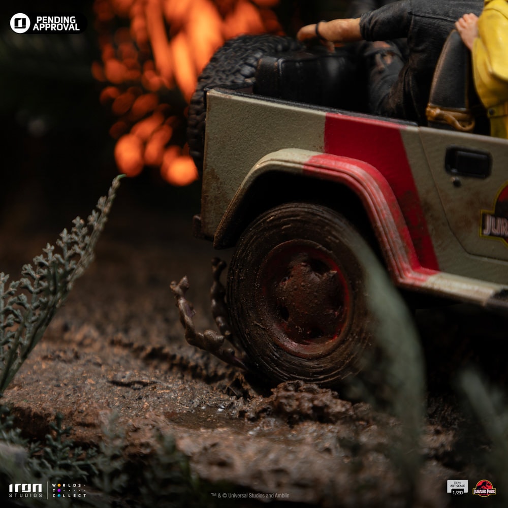 T-Rex Chase Demi Art Scale Statue by Iron Studios | Sideshow Collectibles