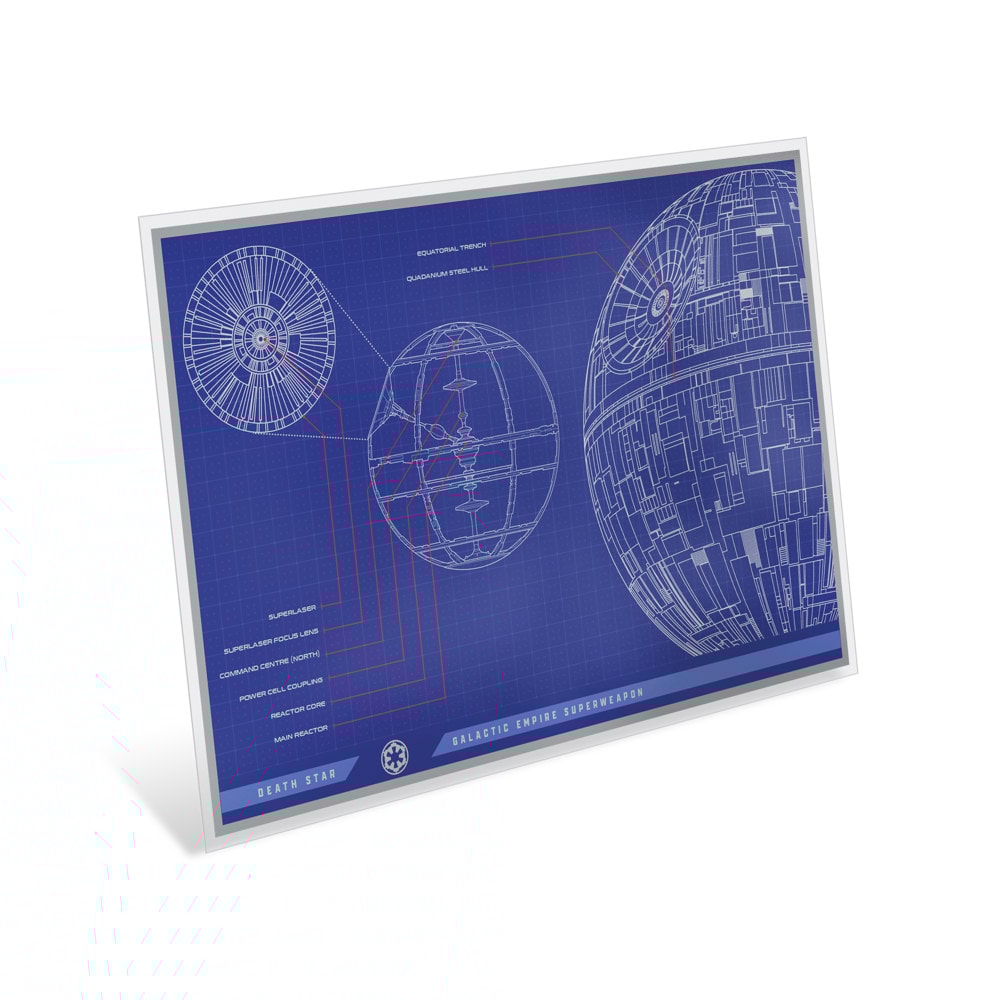 Star Wars™ Death Star™ Blueprint Foil Silver Collectible by Agoro ...