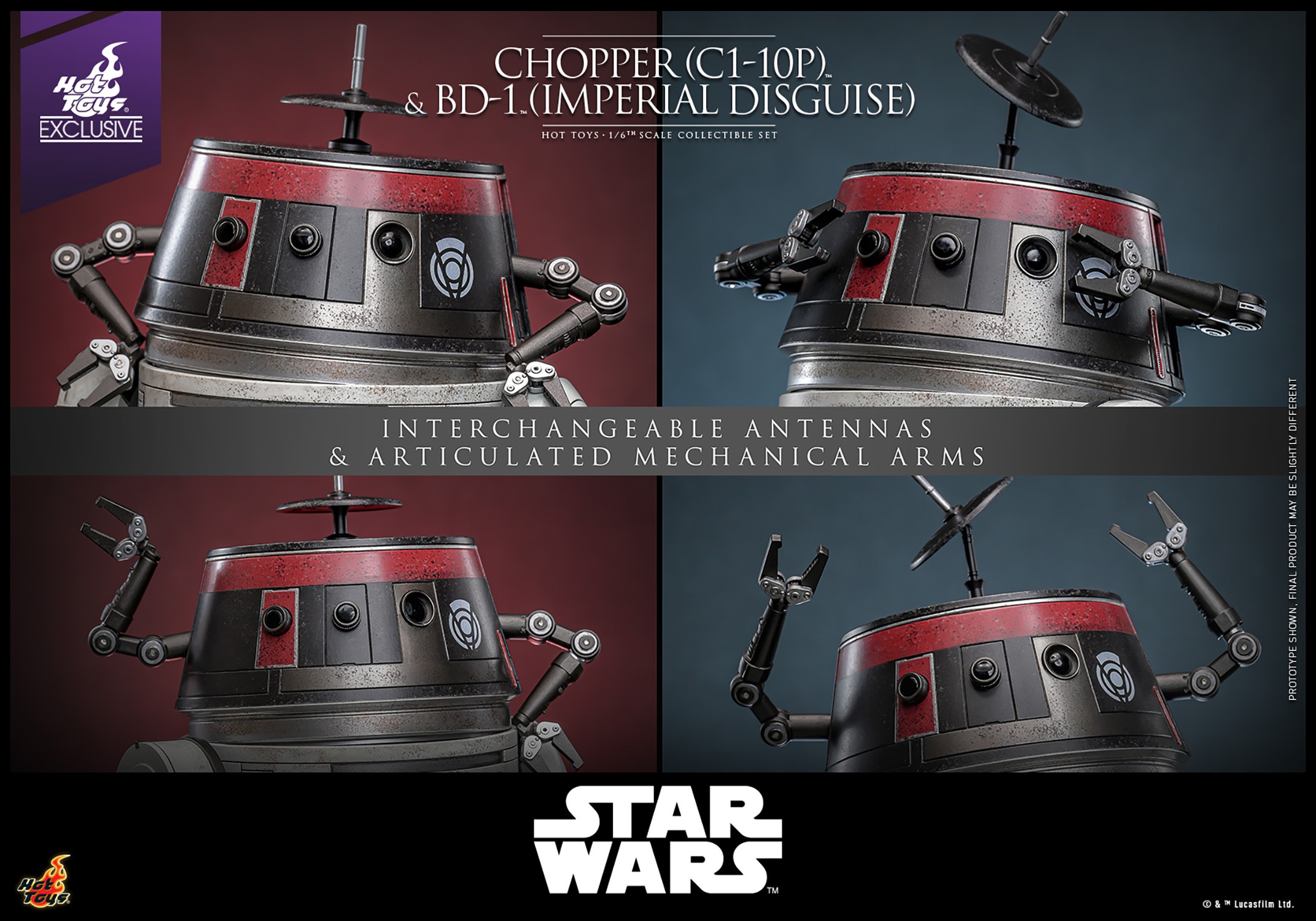 Chopper (C1-10P™) & BD-1™ (Imperial Disguise) Sixth Scale Figure Set by ...