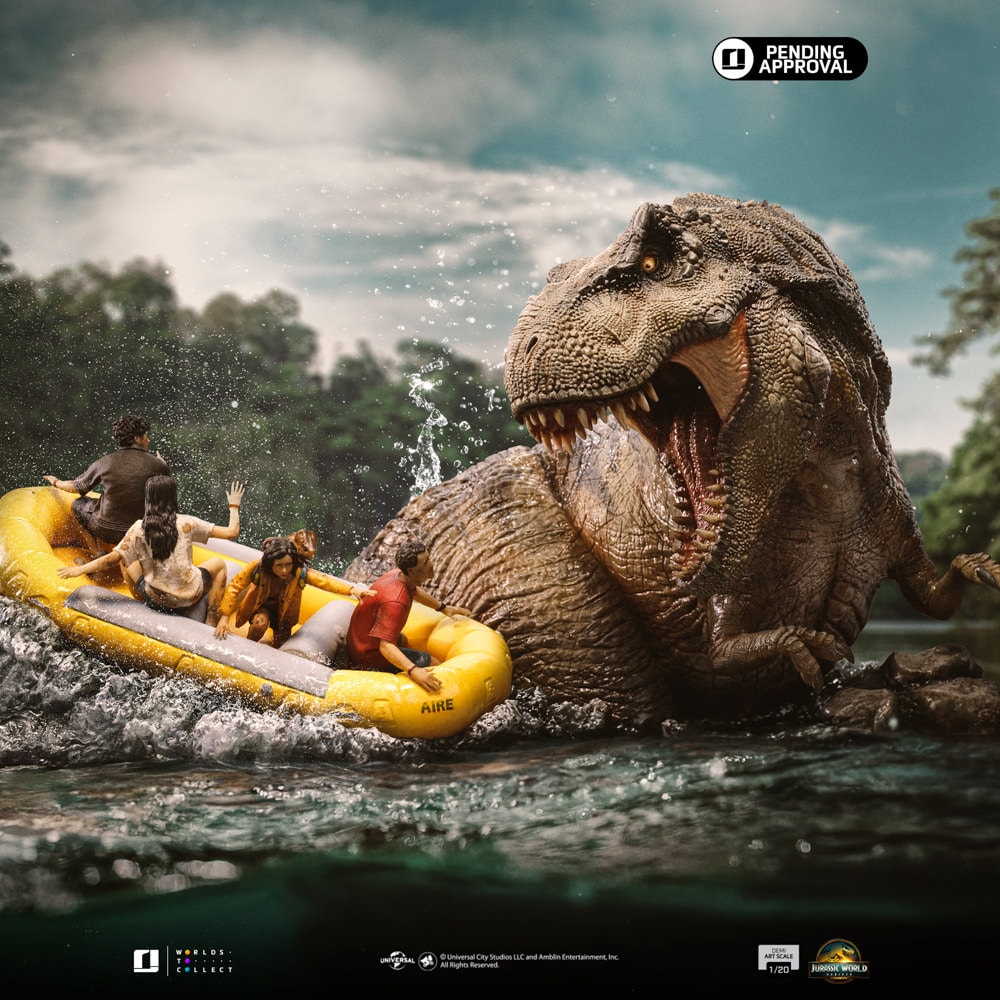 T-Rex River Attack 1:20 Demi Art Scale Statue by Iron Studios ...