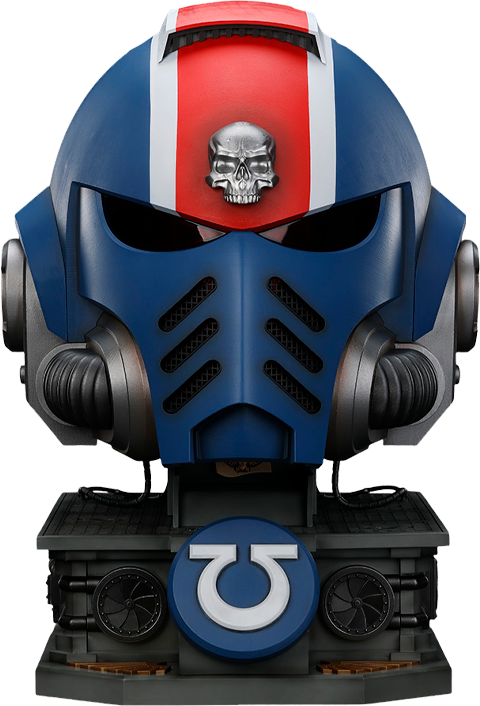 Ultramarines Lieutenant Titus MKX Helmet & Display Stand Prop Replica ...