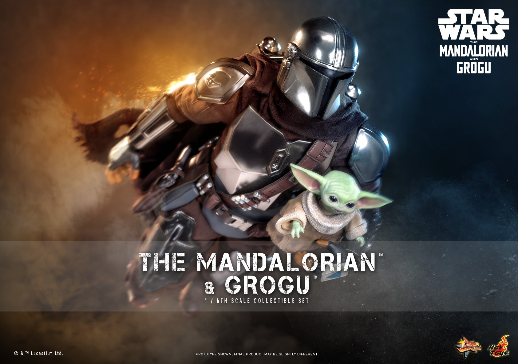 The Mandalorian™ and Grogu™ (Deluxe Version) Sixth Scale Figure Set by ...