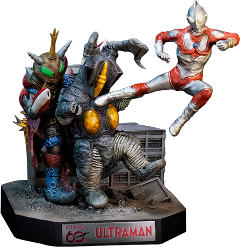 Ultraman Jack vs Zetton II & Alien Bat Battle Scene Diorama | Sideshow ...