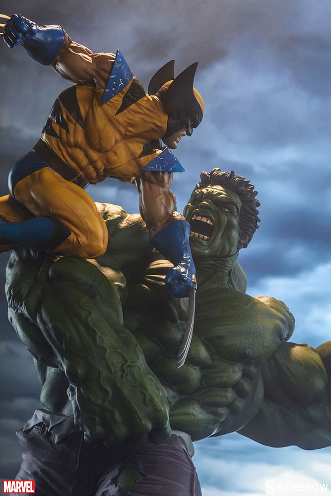 Hulk and Wolverine Statue Maquette | Sideshow Collectibles