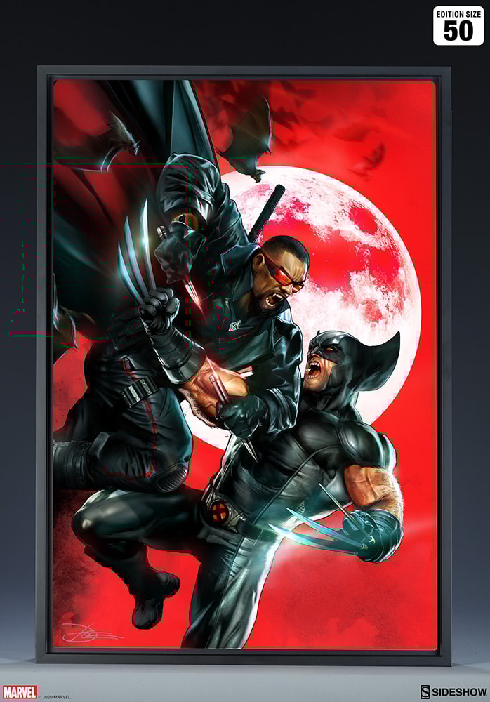 Wolverine vs Blade Fine Art Print by Dave Wilkins | Sideshow Collectibles