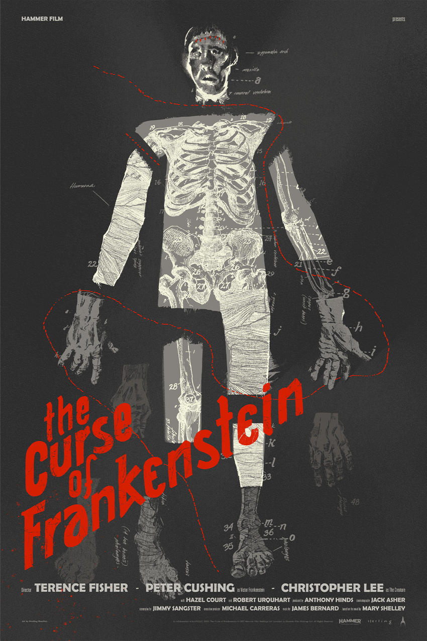 The Curse of Frankenstein Screenprint Movie Poster by Apollo Gallery ...
