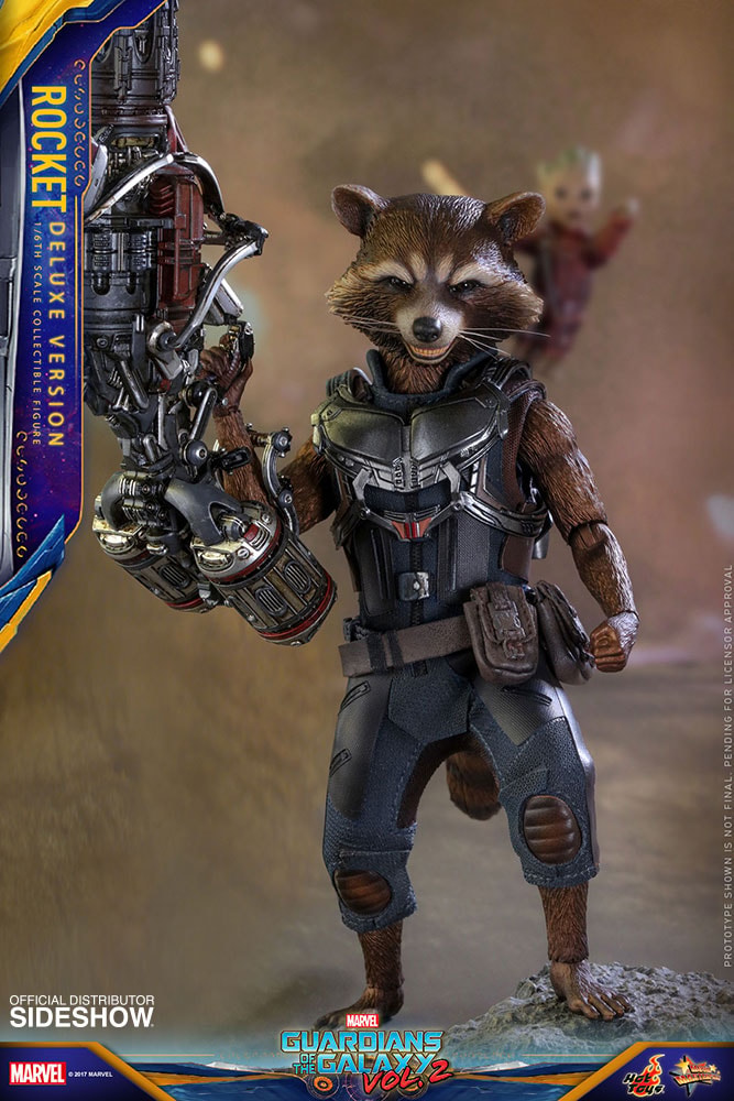 Marvel Rocket Deluxe Version Sixth Scale Figure by Hot Toys | Sideshow ...