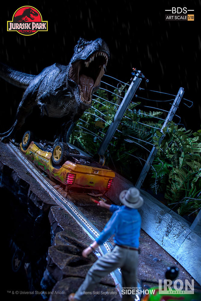 Jurassic Park T-Rex Attack Set B Statue by Iron Studios | Sideshow ...