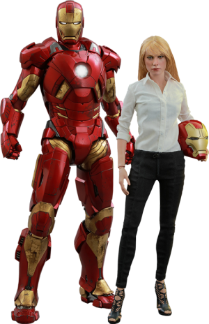 Marvel Pepper Potts and Mark IX Sixth Scale Figure Set by Ho | Sideshow ...