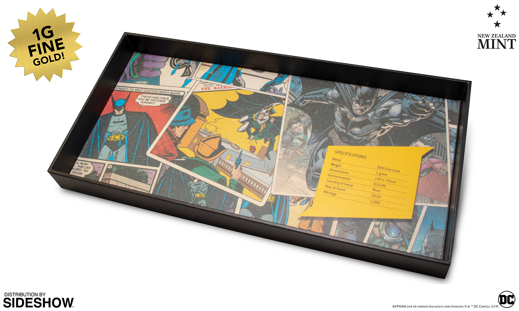 Batman 80th Anniversary 1g Gold Coin Note | Sideshow Collectibles